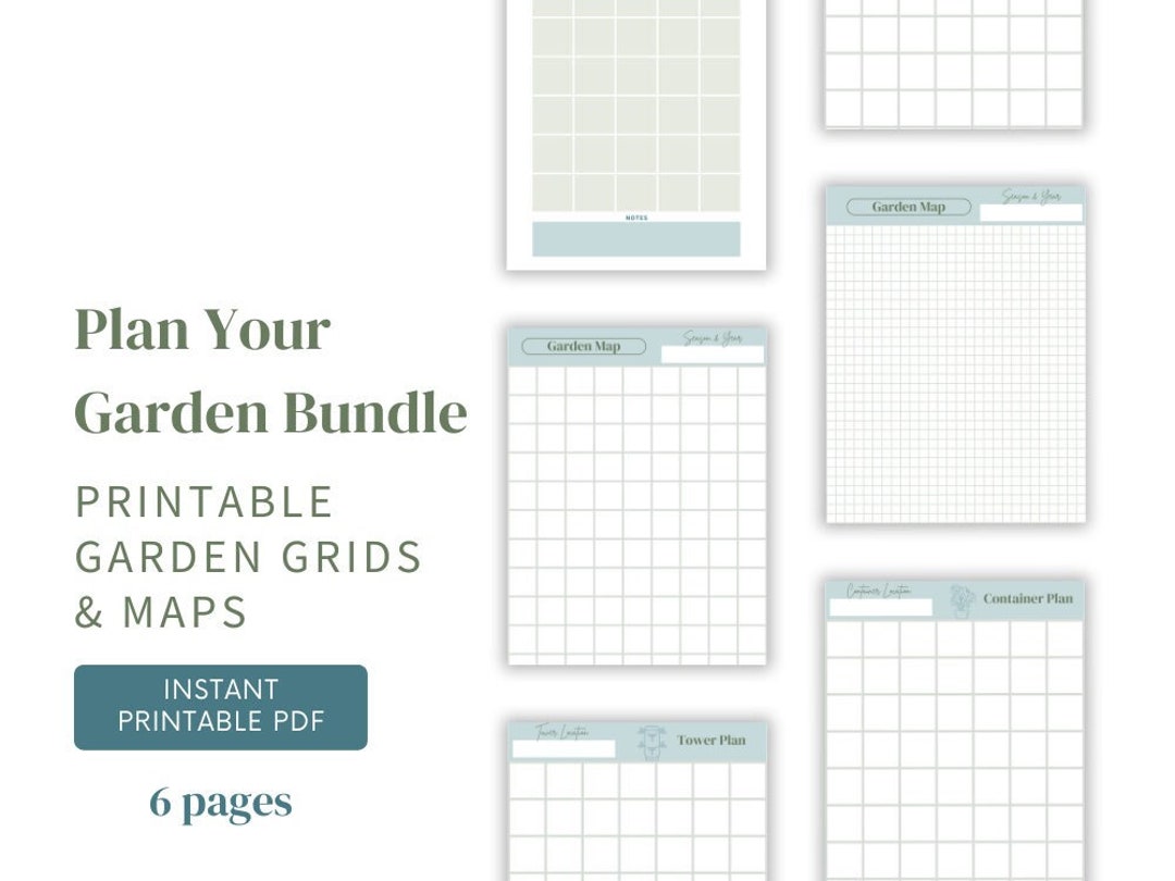 Printable Garden Map Grid for Garden Planning Map Square Foot Gardening ...