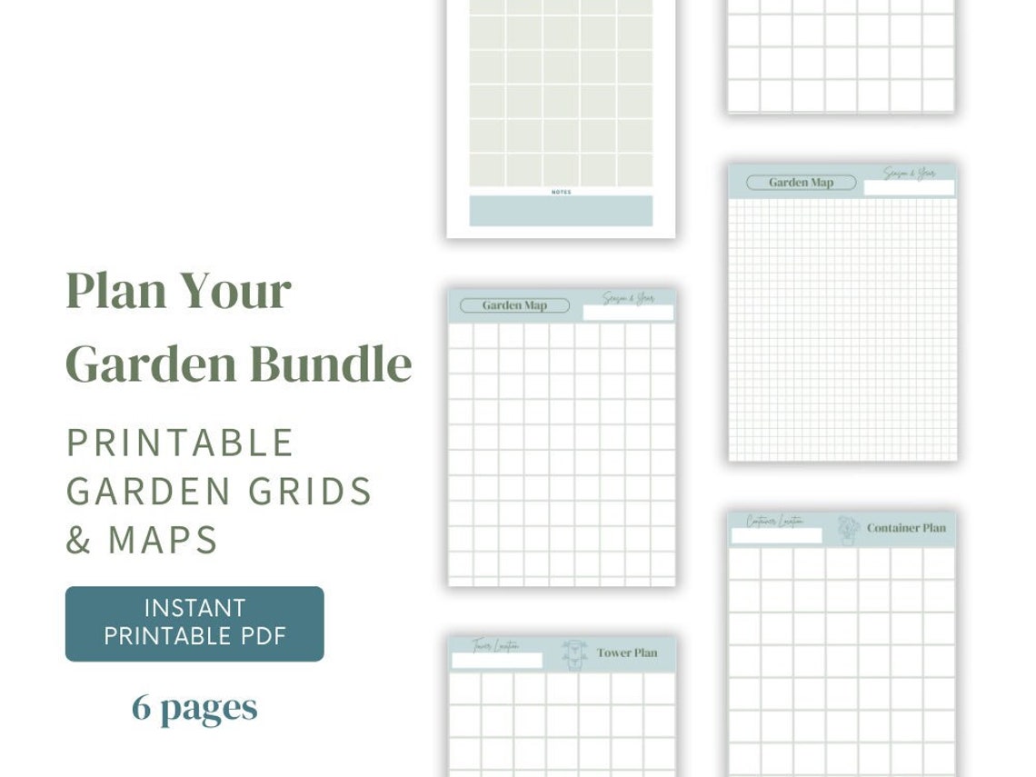 Printable Garden Map Grid for Garden Planning Map Square Foot Gardening ...
