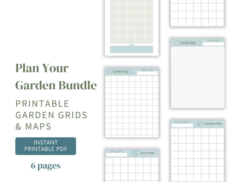 Printable Garden Map Grid for Garden Planning Map Square Foot Gardening ...
