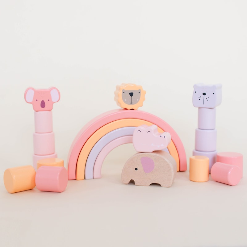 Wooden Stacking Animal Toy - Etsy