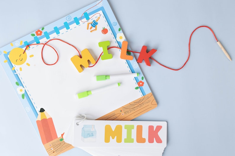 Wooden Alphabet Puzzle for Toddlers With Flashcards & White Board ...