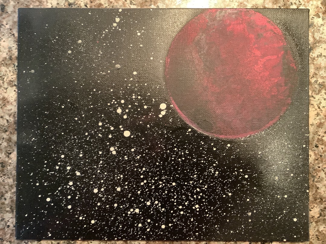 Canvas Spray Paint Planet - Etsy