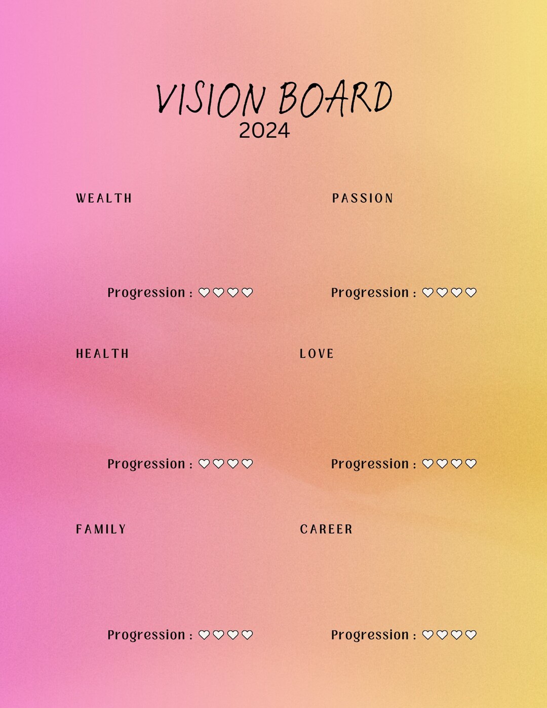 Vision Board for 2024 Reach Those Goals and Dreams - Etsy