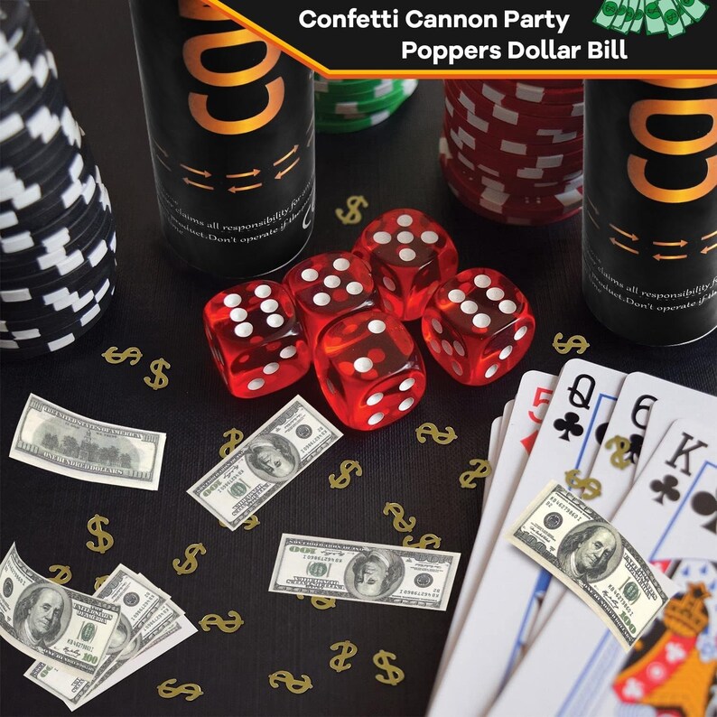 12-pack Money Confetti Cannons, Biodegradable 100 Dollar Bill Confetti ...
