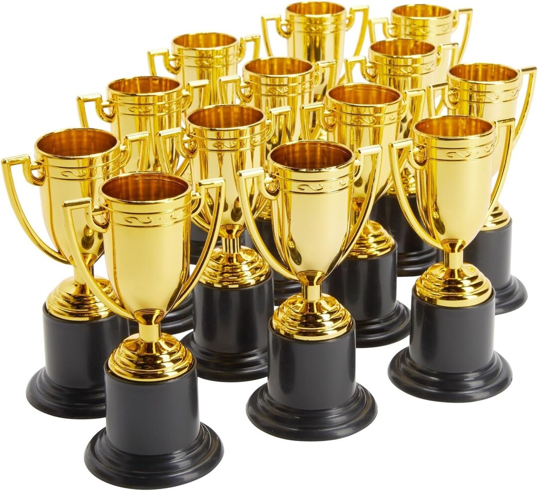 24 Pack Mini Gold Trophy Cups 4 Inches for Sports Tournaments ...