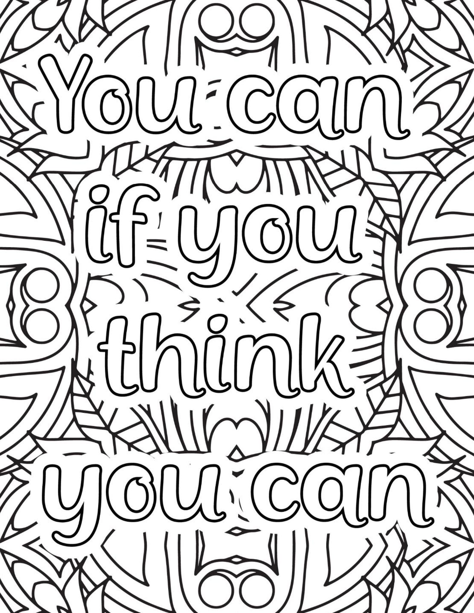 200 Doodle Motivational Coloring Pages L Unique Colouring for Adults ...