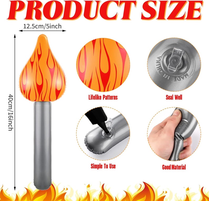 24 Inflatable Torch 16-inch Fun Torch Decorations Sports Competition ...