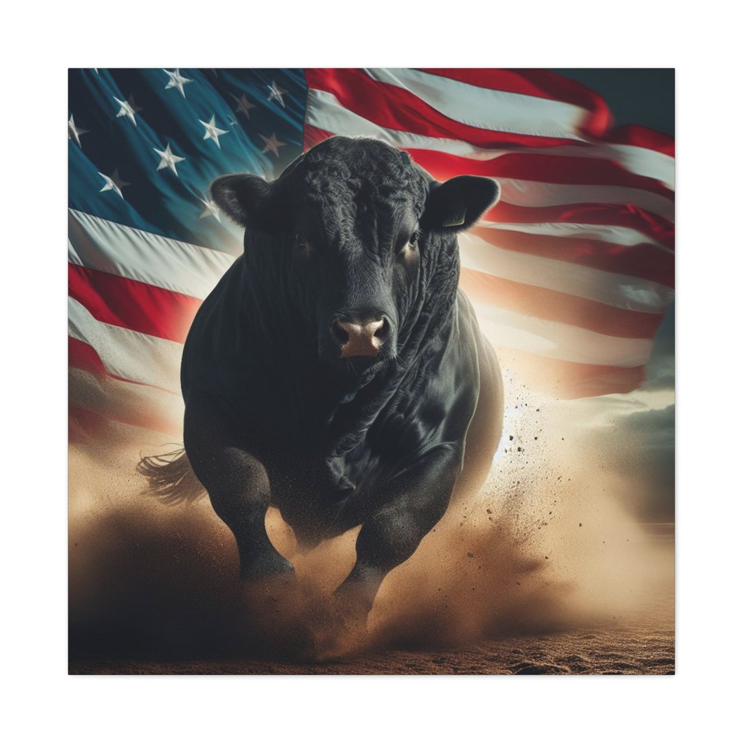 Black Angus Bull - Canvas Gallery Wraps - Etsy