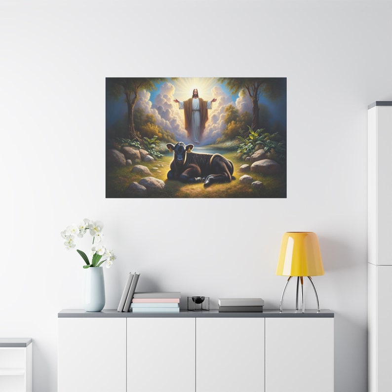Cow Calf Lord's Prayer, Matte Canvas, Wall Decor Wall Art Cow Steer ...
