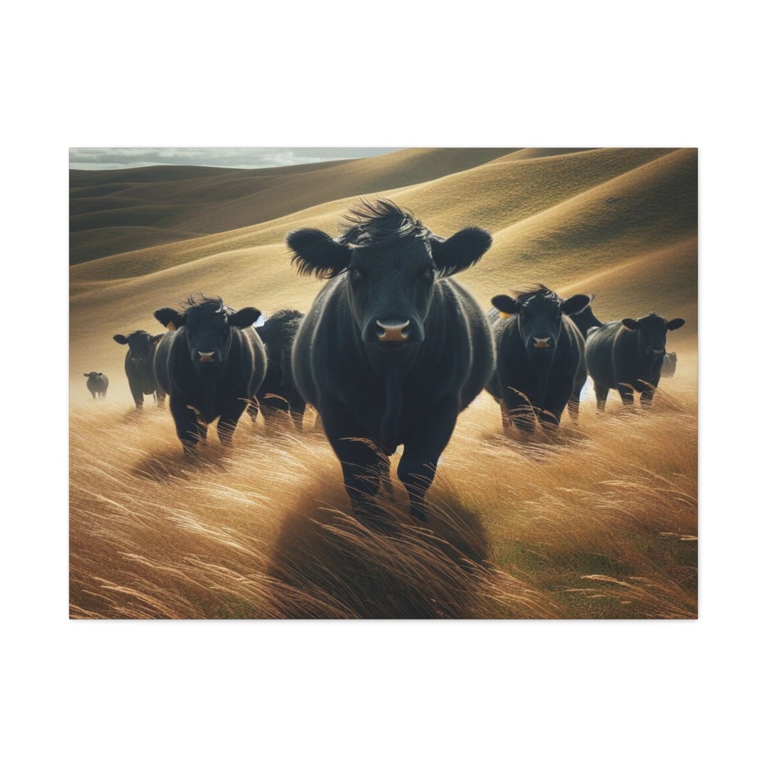 Black Angus Cattle up to 40X30, Canvas Gallery Wraps - Etsy