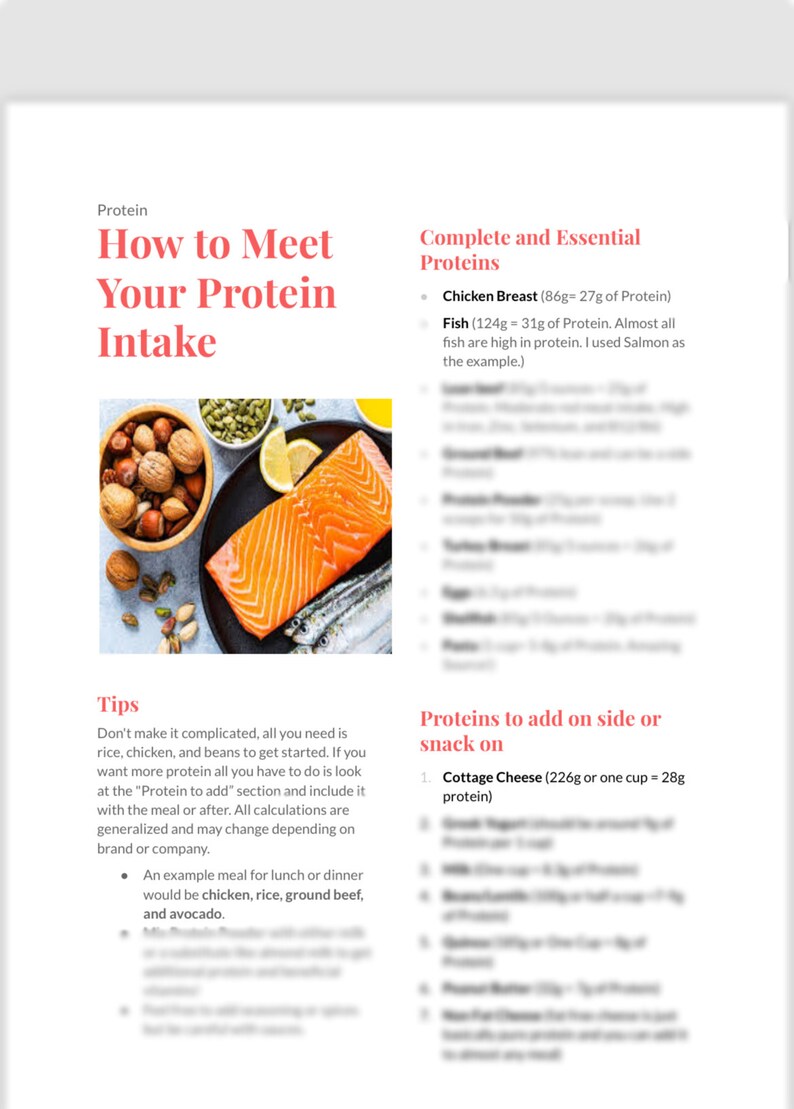 Super Simple and Ready Meal Prep and Protein Guide - Etsy