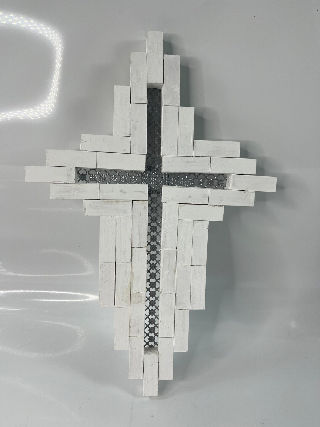 Lighted Wall Mount Cross Made With Jenga Blocks - Etsy