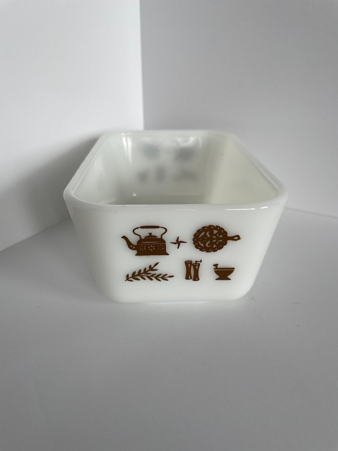 Vtg 1972 Pyrex 0502 1.5 Pint Early American Refrigerator Dish (without ...