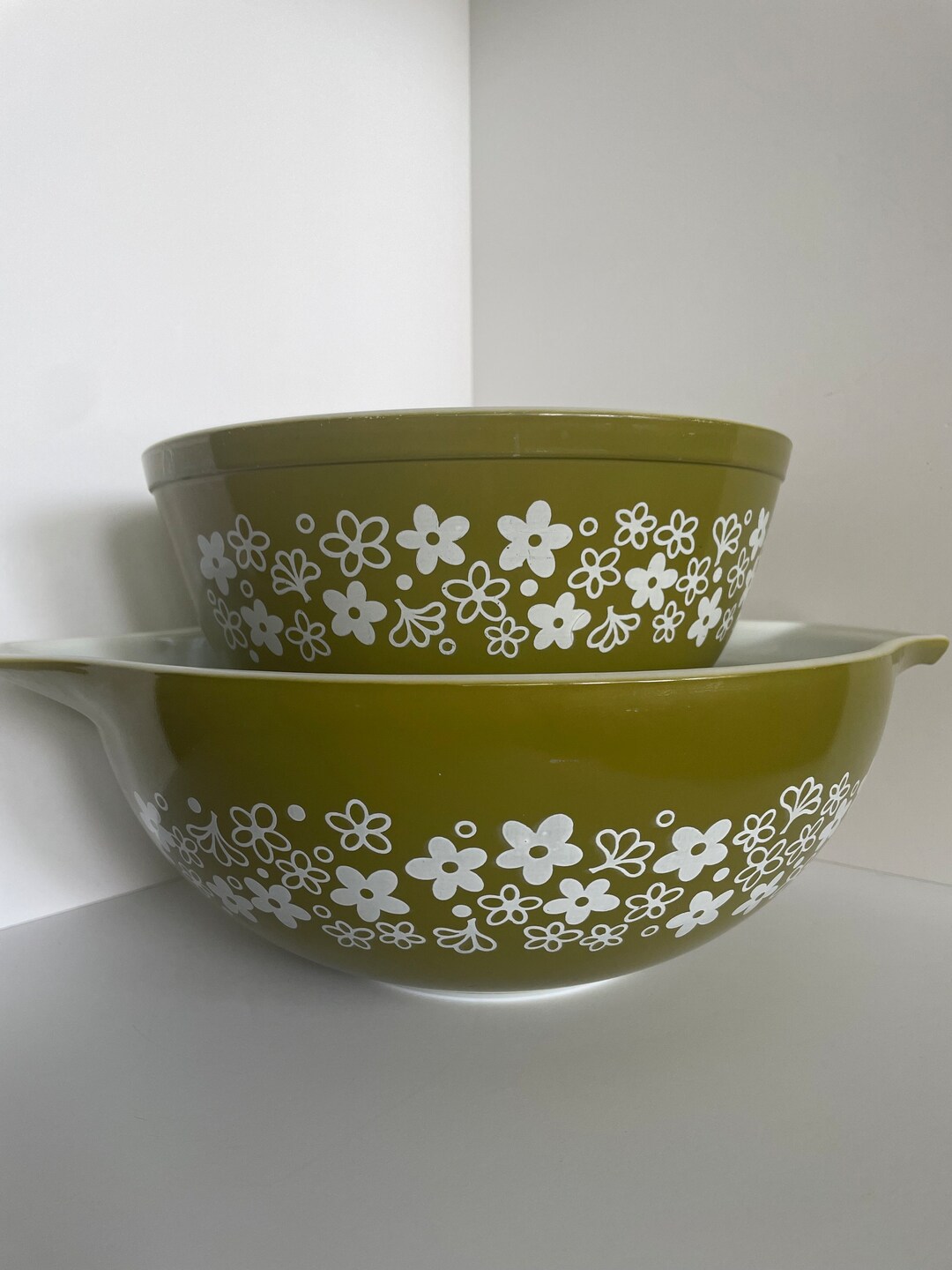 Pyrex Spring Blossom Crazy Daisy 2.5 Qt and 4 Qt Nesting Bowls—403 and ...