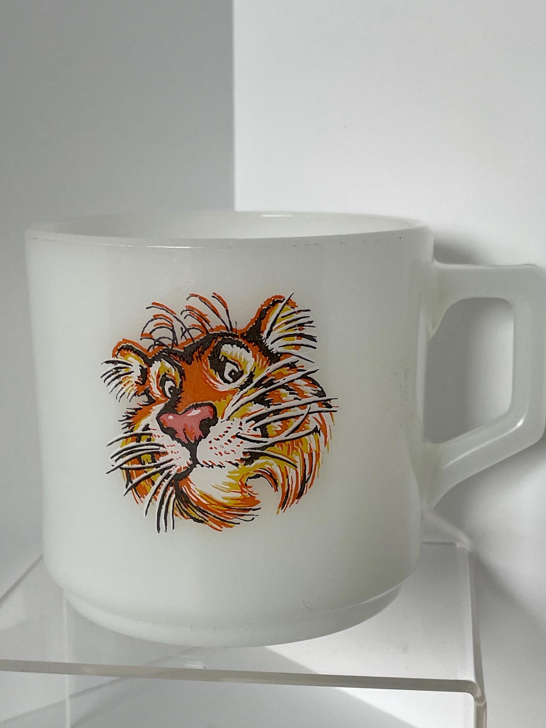 1960’s Esso Exxon Gas Station Promotional Milkglass Fire King Tiger Mug ...