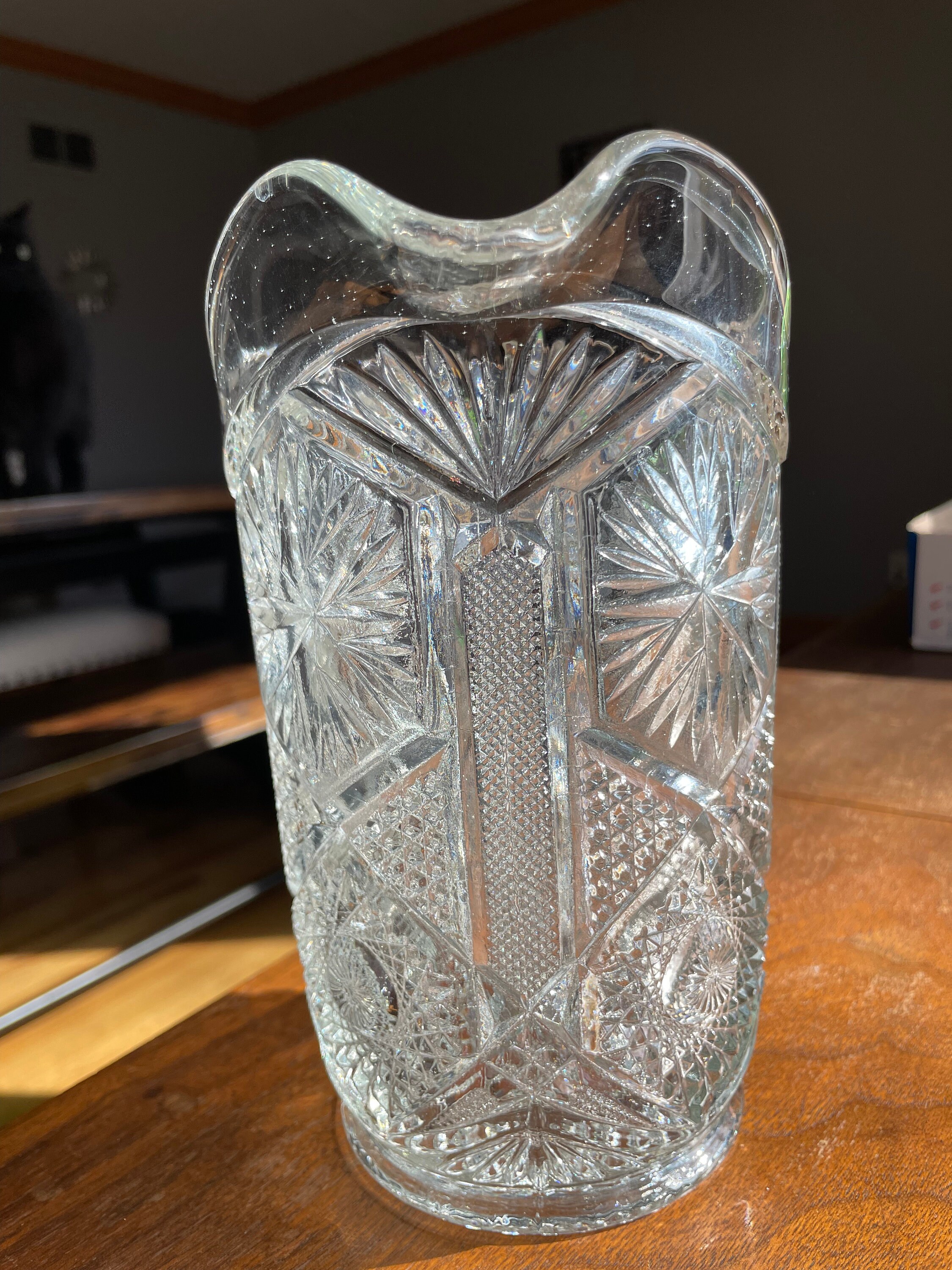 EAPG Imperial Glass Star and File Pattern 8" Water Pitcher - Etsy