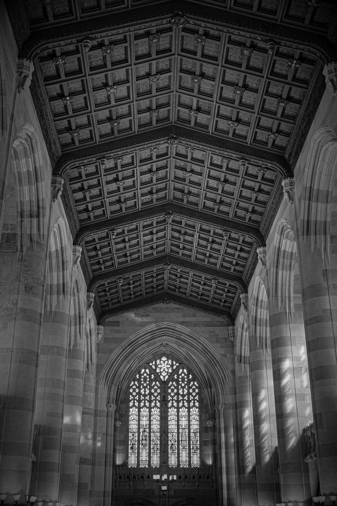 Great Hall Print | Black and White Light Reflections - Etsy