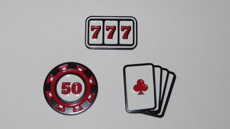 Casino Golf Ball Markers - Iron Magnetic Set of 3 With Matching Hat ...