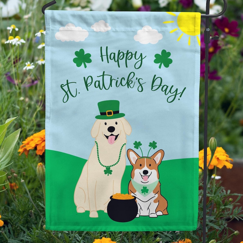 Dog St Patricks Day Flag - Etsy