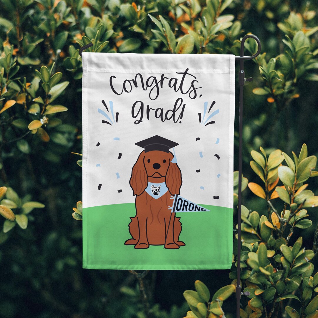 Cavalier King Charles Spaniel Graduation Garden Flag - Etsy