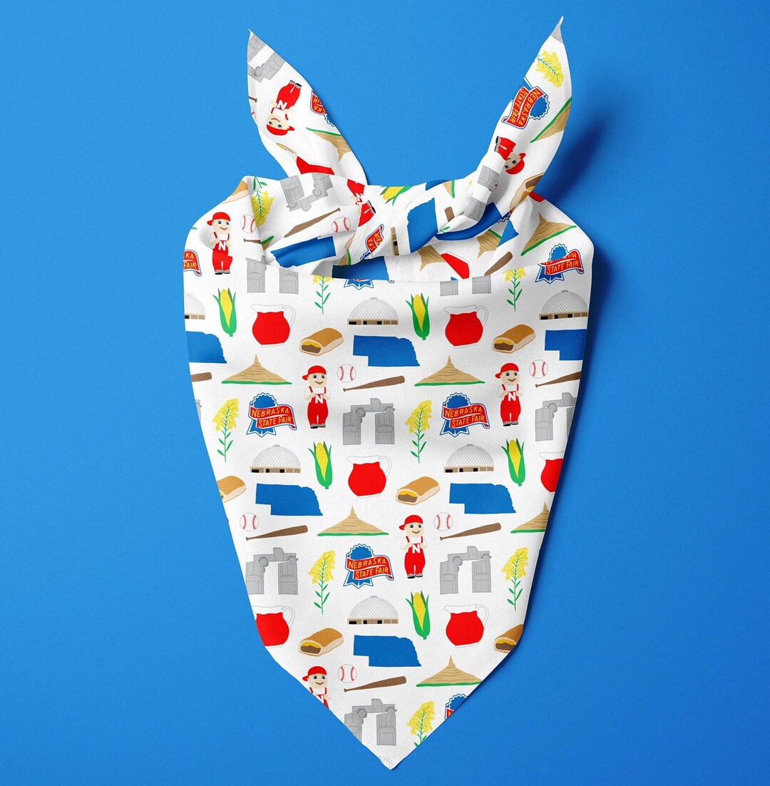 Nebraska Dog Bandana: State Icons Pet Bandana - Etsy