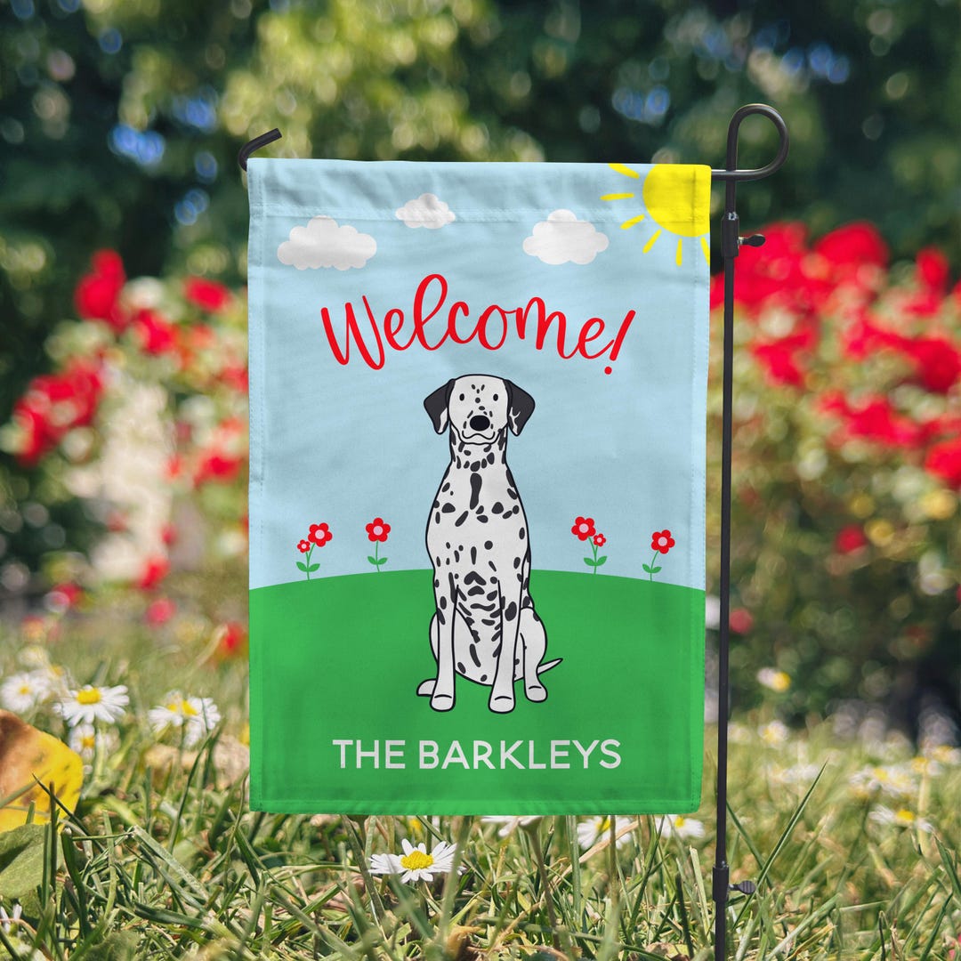 Personalized Dalmatian Welcome Garden Flag: Spring Decor - Etsy