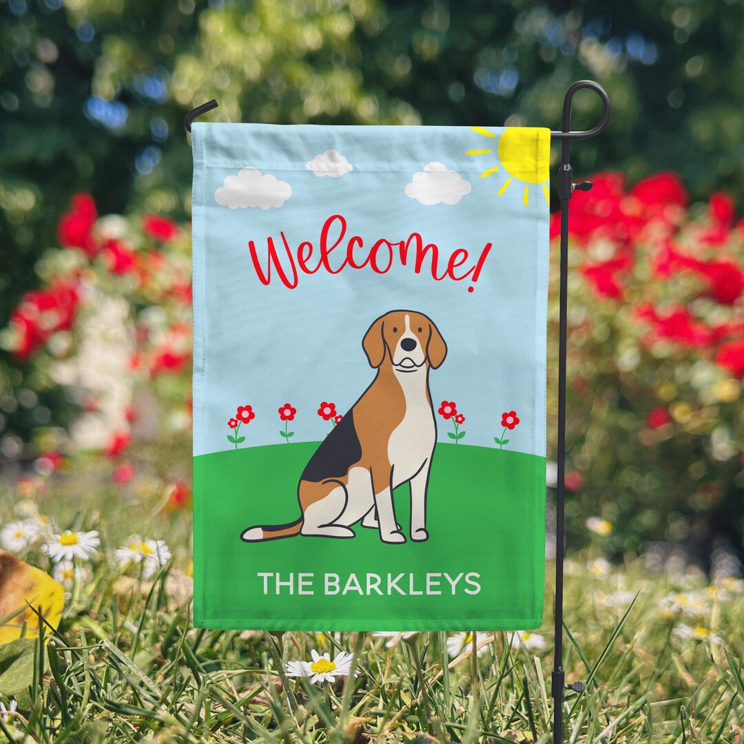 Beagle Welcome Garden Flag: Personalized Pet Home Decor - Etsy