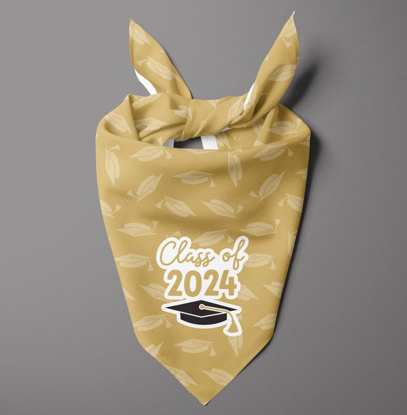 Class of 2024 Graduation Dog Bandana in Gold Tie on Dog Bandana - Etsy