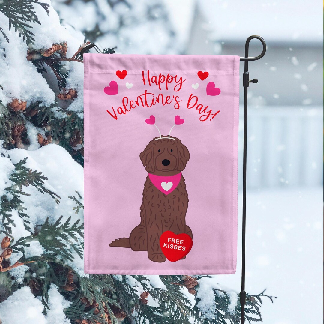 Doodle Valentine's Day Garden Flag Goldendoodle & Labradoodle Gifts for ...