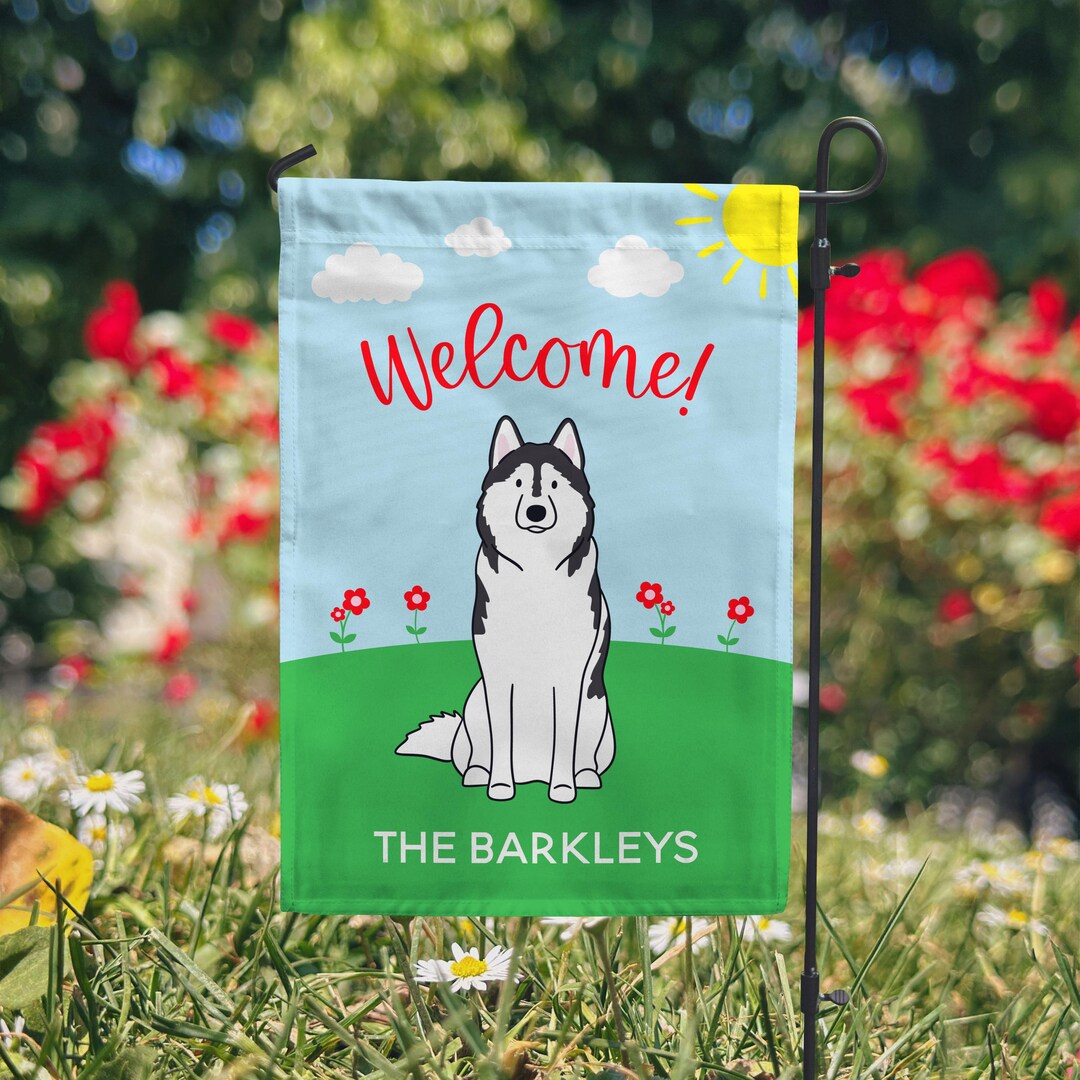 Personalized Siberian Husky Welcome Garden Flag: Dog Lover Gift - Etsy