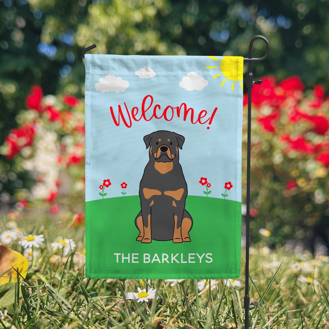 Personalized Rottweiler Welcome Garden Flag: Spring Home Decor - Etsy