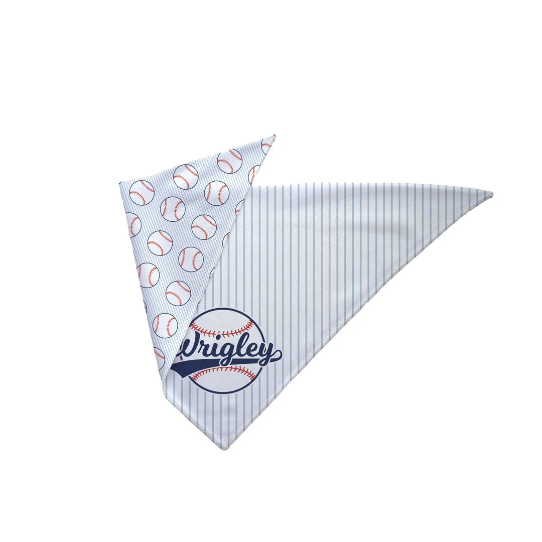 Personalized Reversible Baseball Dog Bandana - Custom Baseball Bandana ...