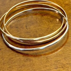 Elegant Intertwined Multi-metal Bangle Bracelet: Handcrafted Classic ...