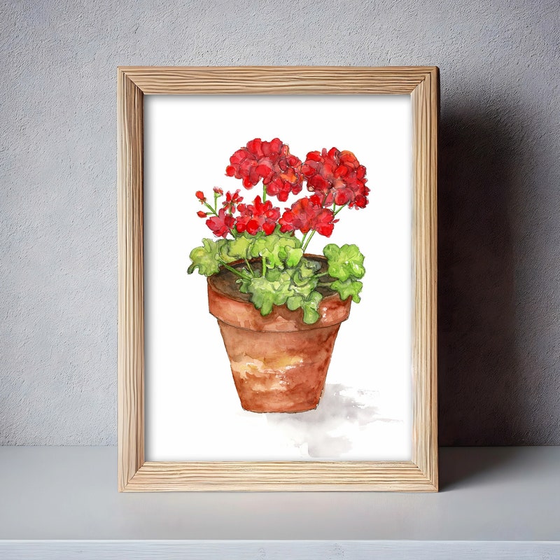 Geranium Painting - Etsy