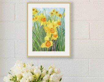 Daffodil Flower Art Print Flowers Florals Mother's Day Gift Floral ...
