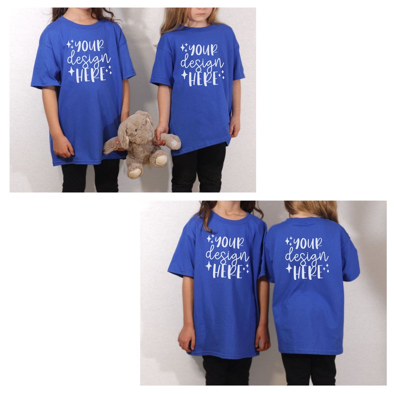 Siblings Mockup Bundle, Kids Mockups, Gildan 5000b Mockup Bundle, Back ...