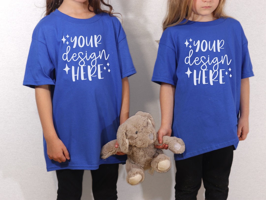Royal Kids Mockups, Gildan 5000b Mockup Royal Blue, Siblings Mockup ...
