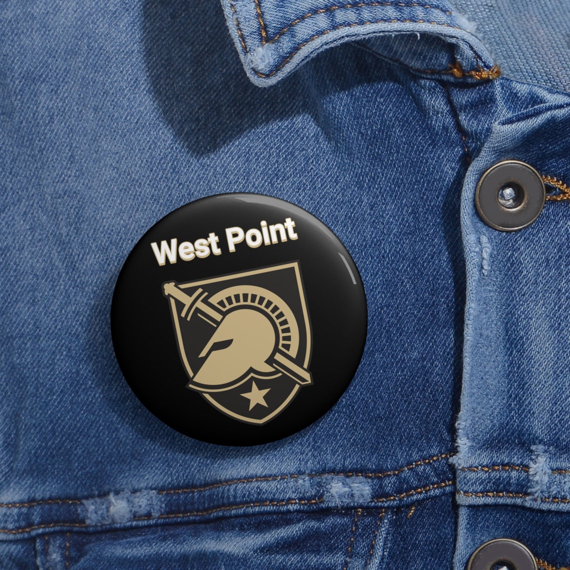 West Point Logo Button 2.25 & 3 Black Background Proudly Display Your ...