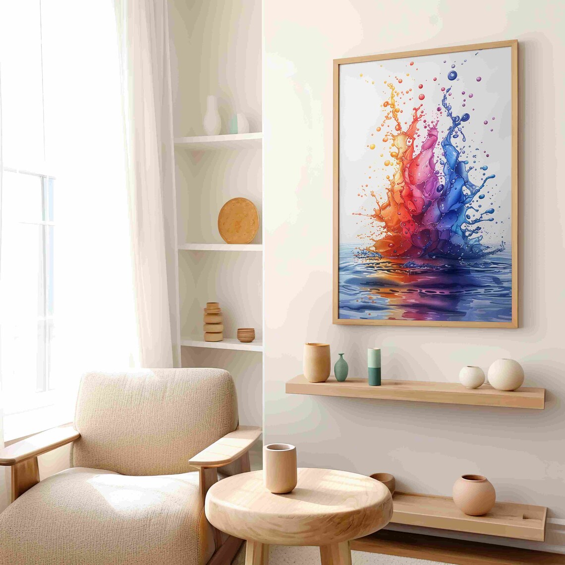 Colorful Paint Splash Digital Art Print - Vibrant Watercolor Effect - Etsy