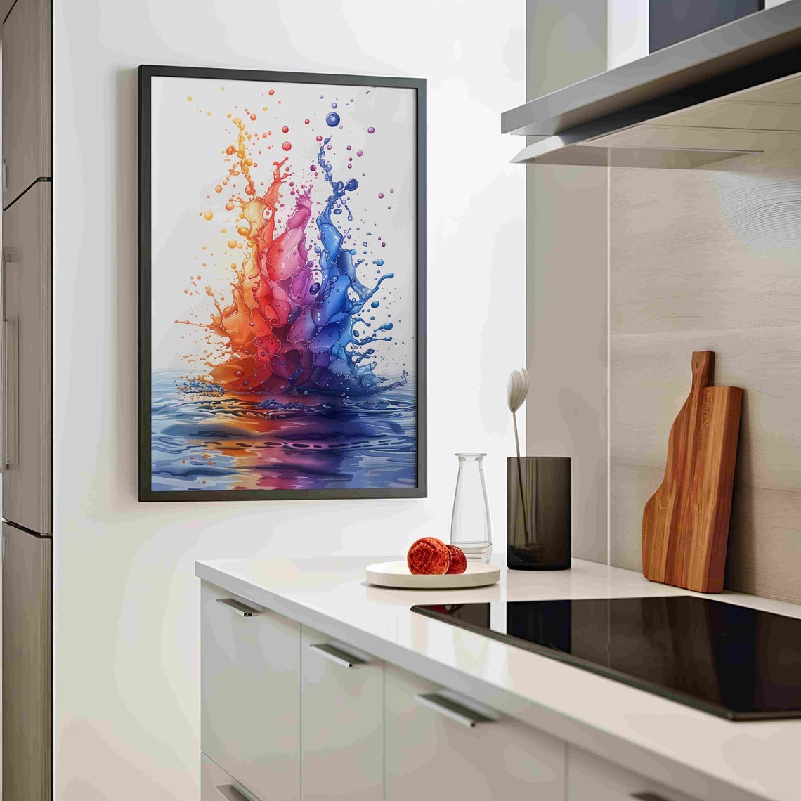 Colorful Paint Splash Digital Art Print - Vibrant Watercolor Effect - Etsy