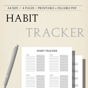 Personal Habit Tracker Printable Daily Routine Planner Goal Setting ...