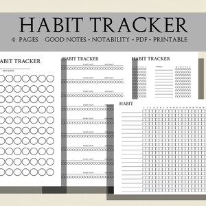 Personal Habit Tracker Printable Daily Routine Planner Goal Setting ...