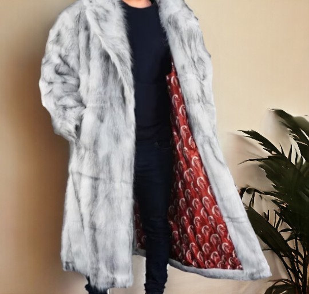 Ryan Gosling White Faux Fur Coat, Ken Barbiee Long Coat, Mens Cosplay ...