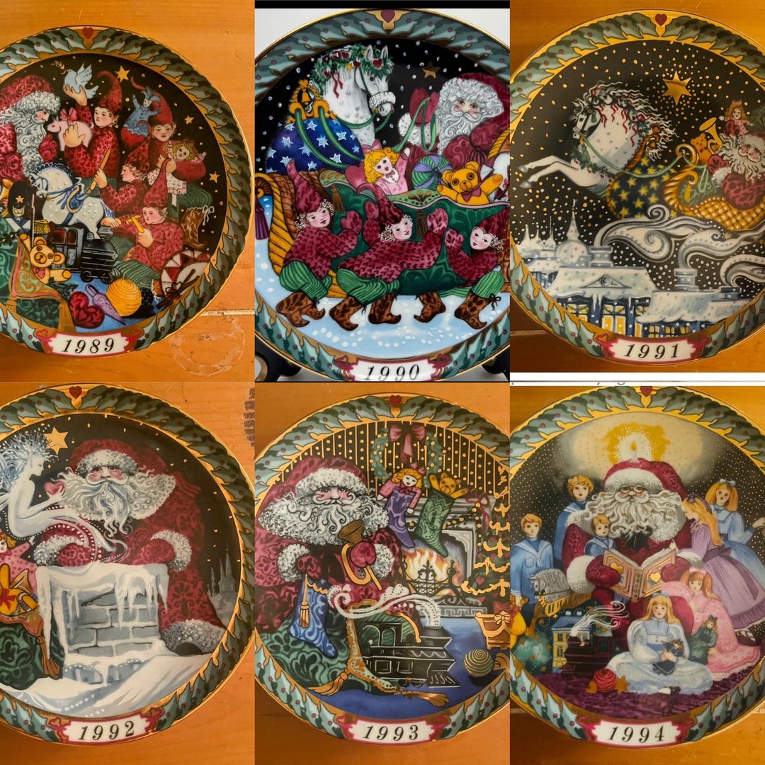 Bing and Grondahl Santa Claus Plates 1989 Through 1994. in Excellent ...