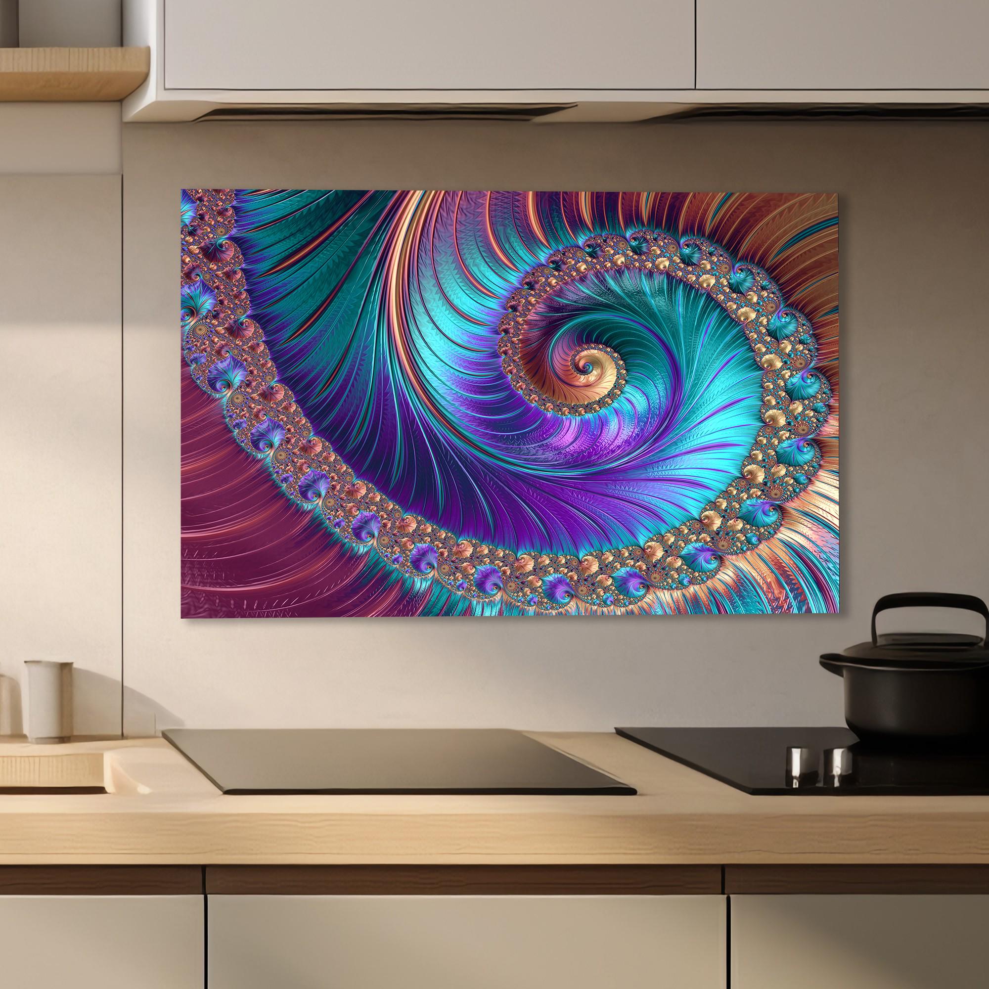 Golden Ratio Snail, Wall Painting, Fractal Art, Multicolor Design ...