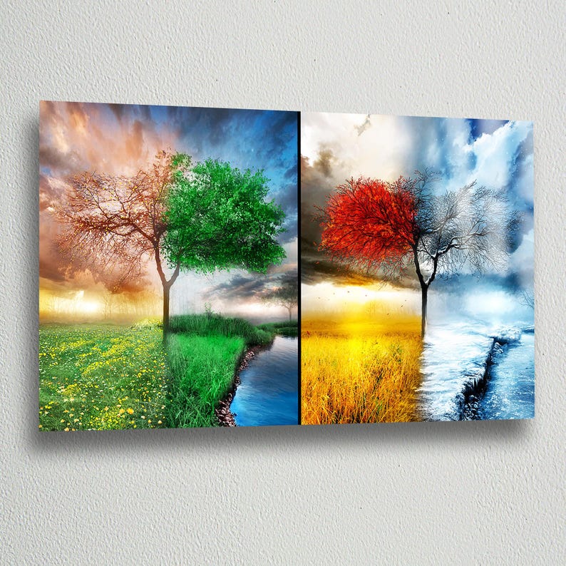 Four Seasons Art, Four Seasons Wall, Wall Slogan, Rustic Cow Wall Art ...