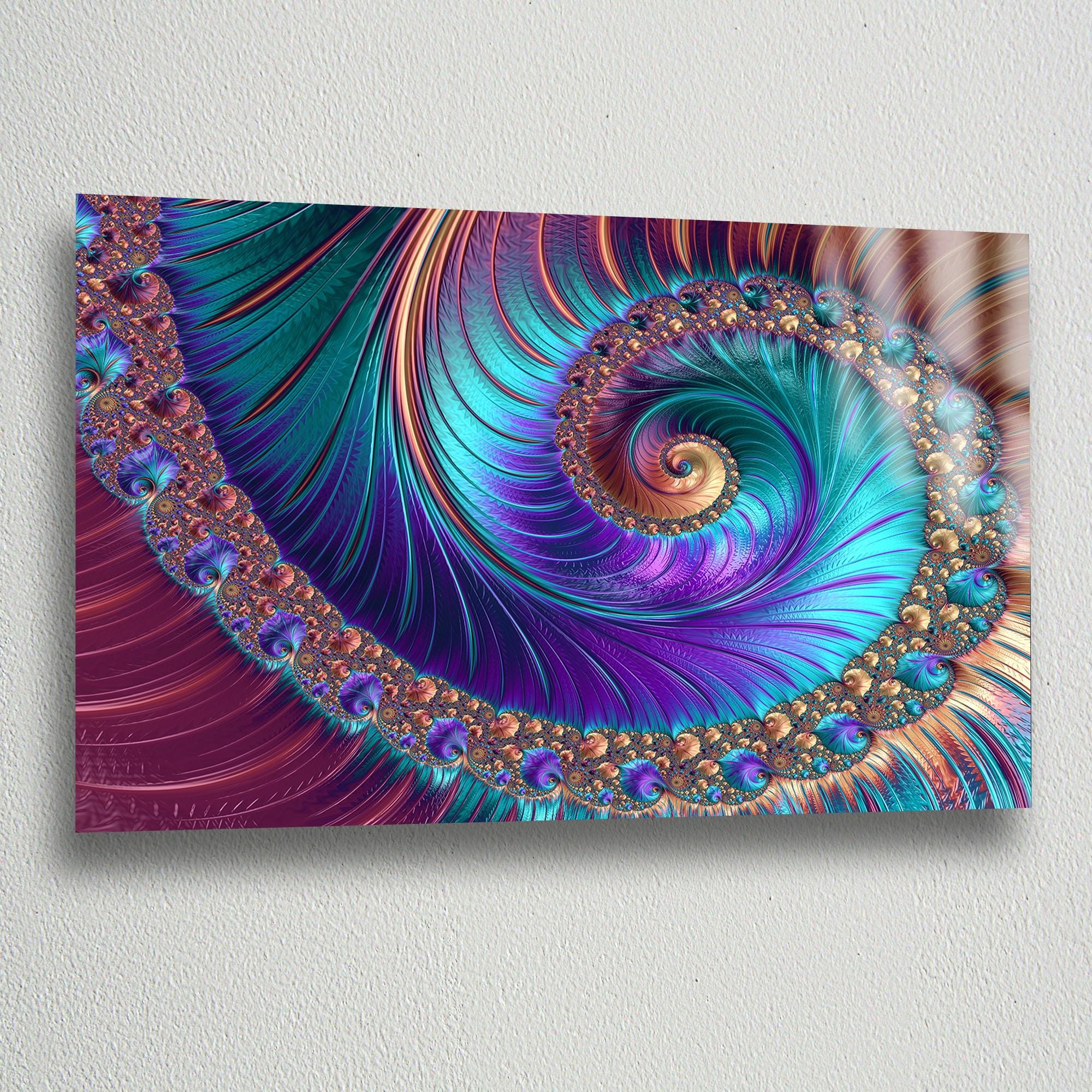 Golden Ratio Snail, Wall Painting, Fractal Art, Multicolor Design ...
