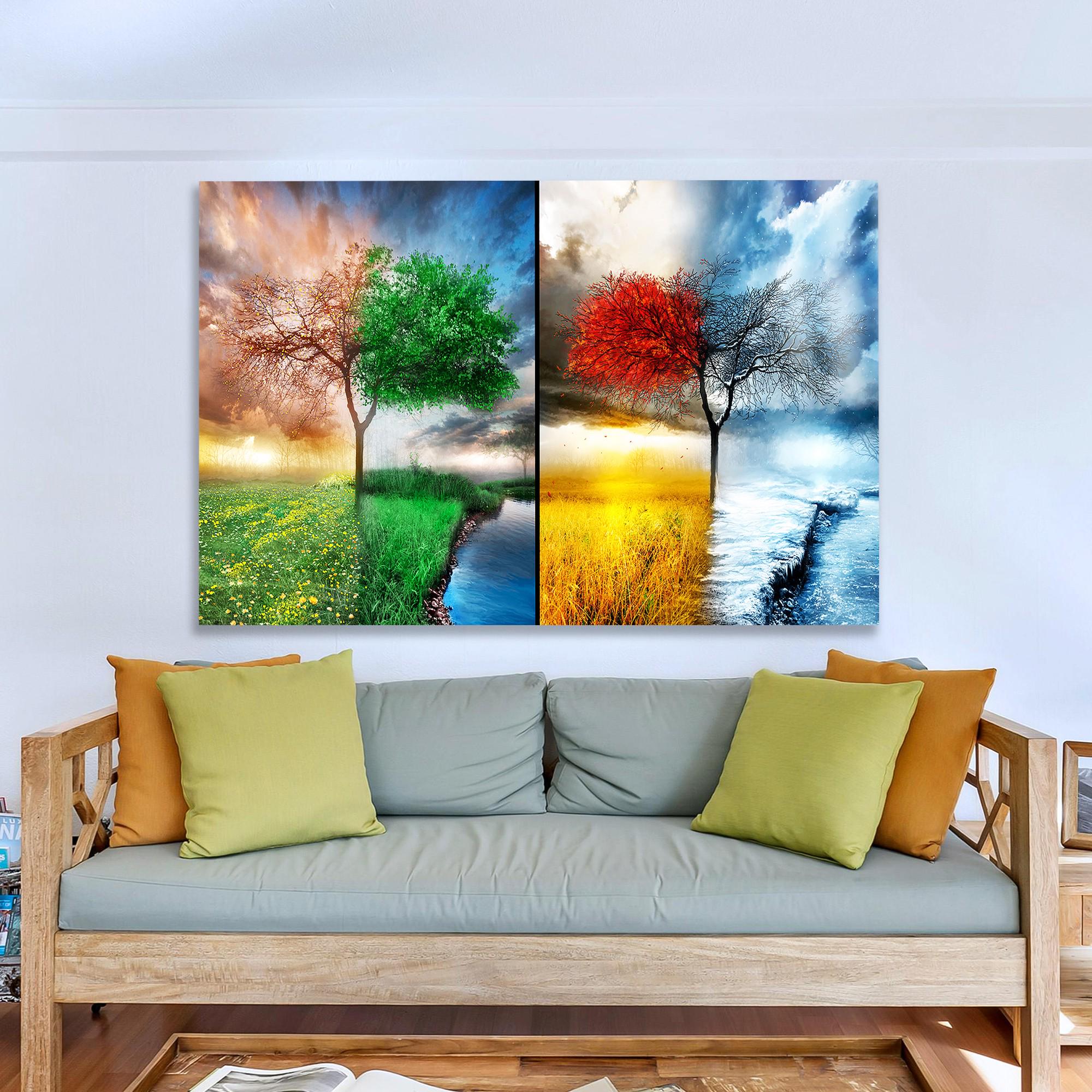 Four Seasons Art, Four Seasons Wall, Wall Slogan, Rustic Cow Wall Art ...