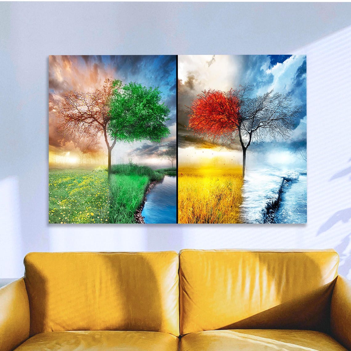 Four Seasons Art, Four Seasons Wall, Wall Slogan, Rustic Cow Wall Art ...