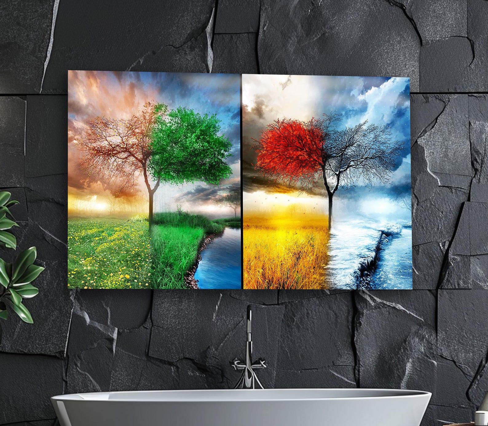 Four Seasons Art, Four Seasons Wall, Wall Slogan, Rustic Cow Wall Art ...
